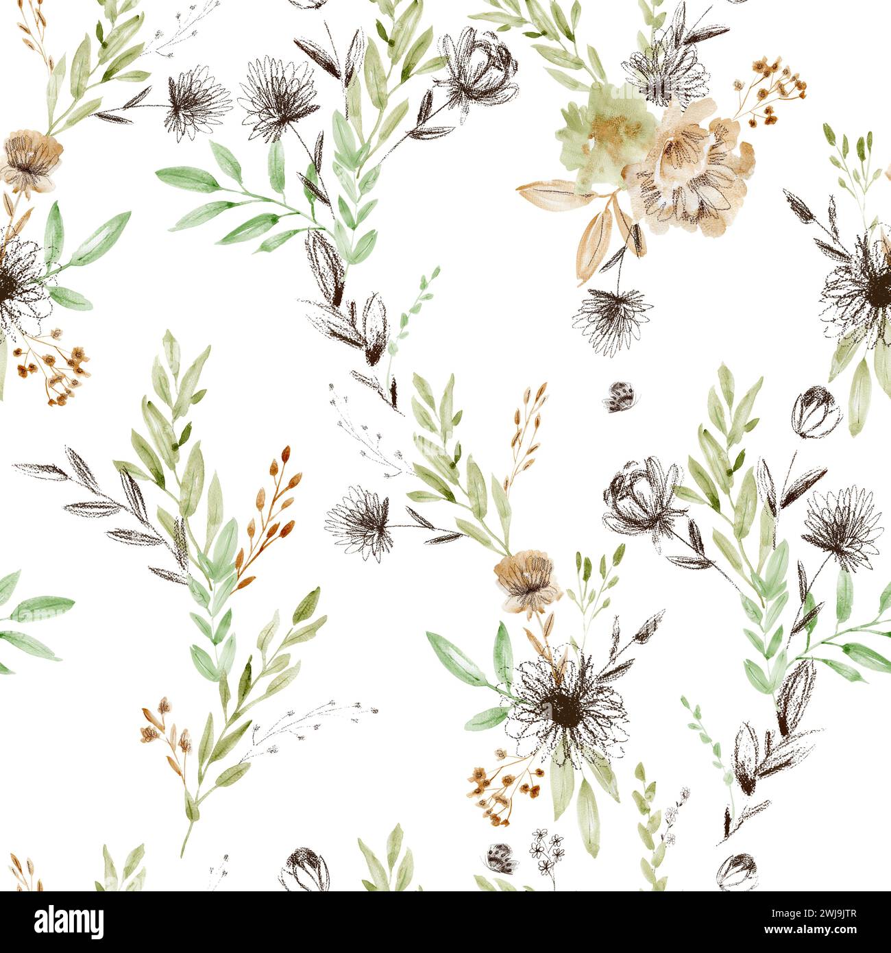 Watercolor seamless pattern Stock Photo - Alamy