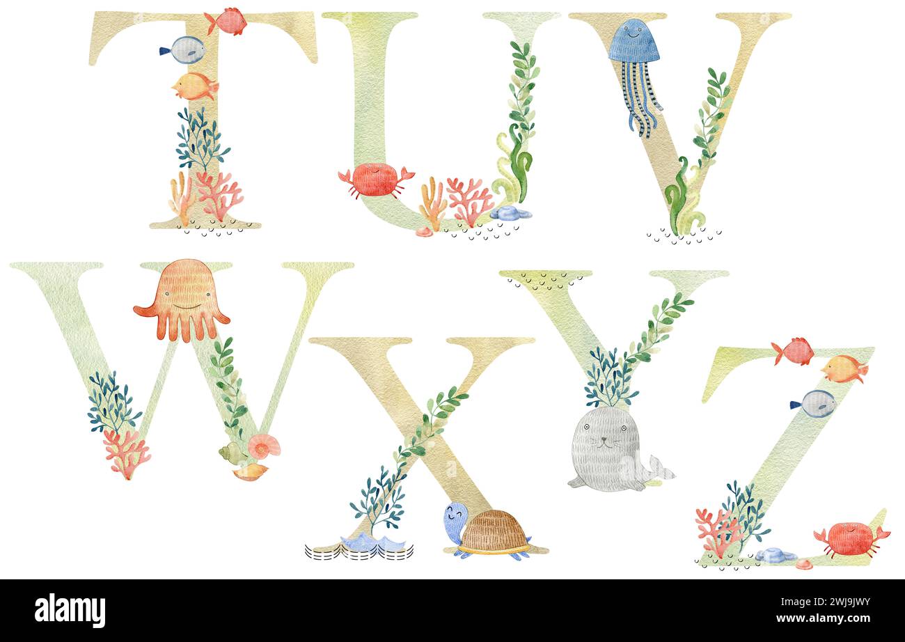 Sea animals letters Cut Out Stock Images & Pictures - Alamy