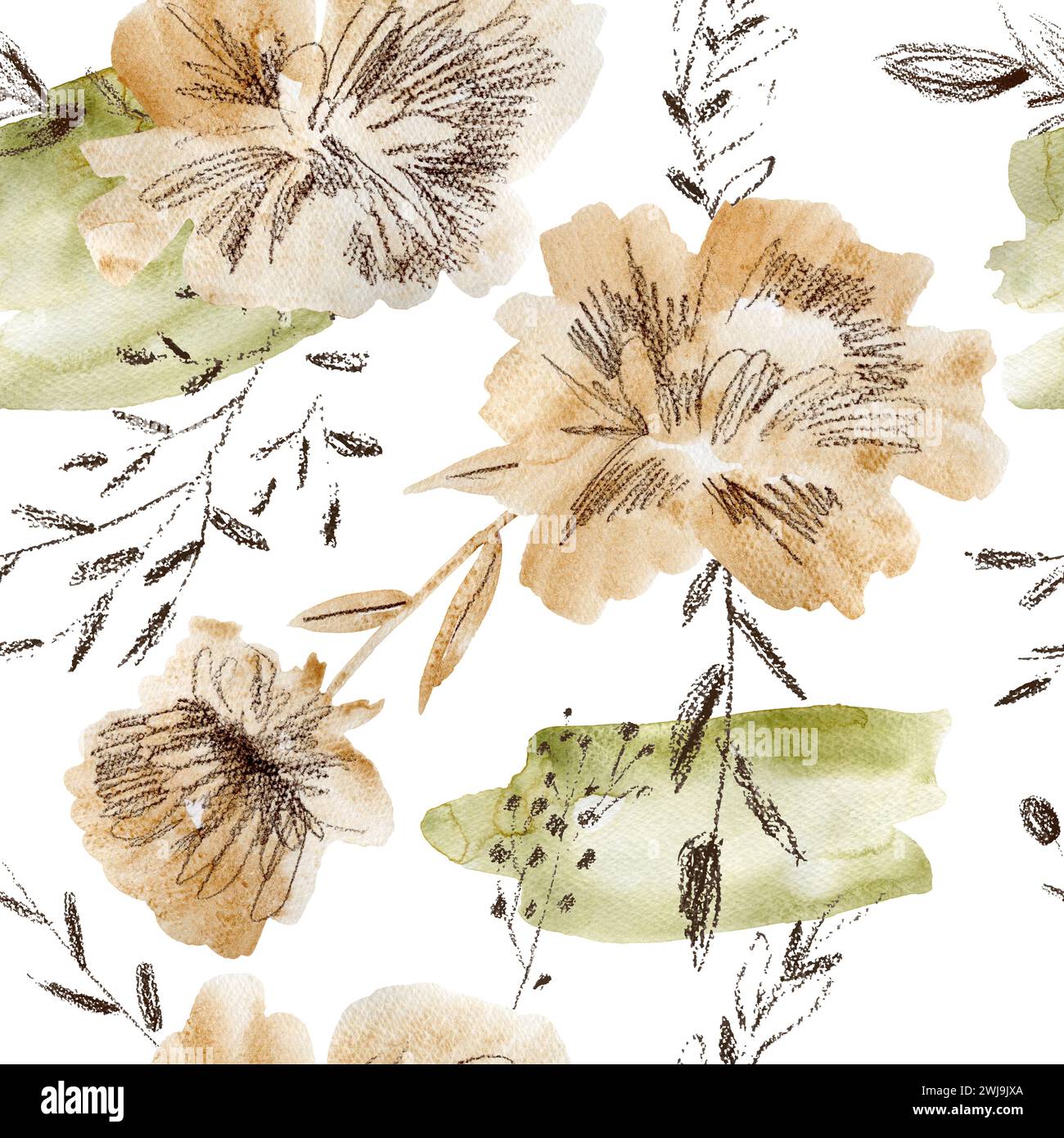 Watercolor seamless pattern Stock Photo - Alamy