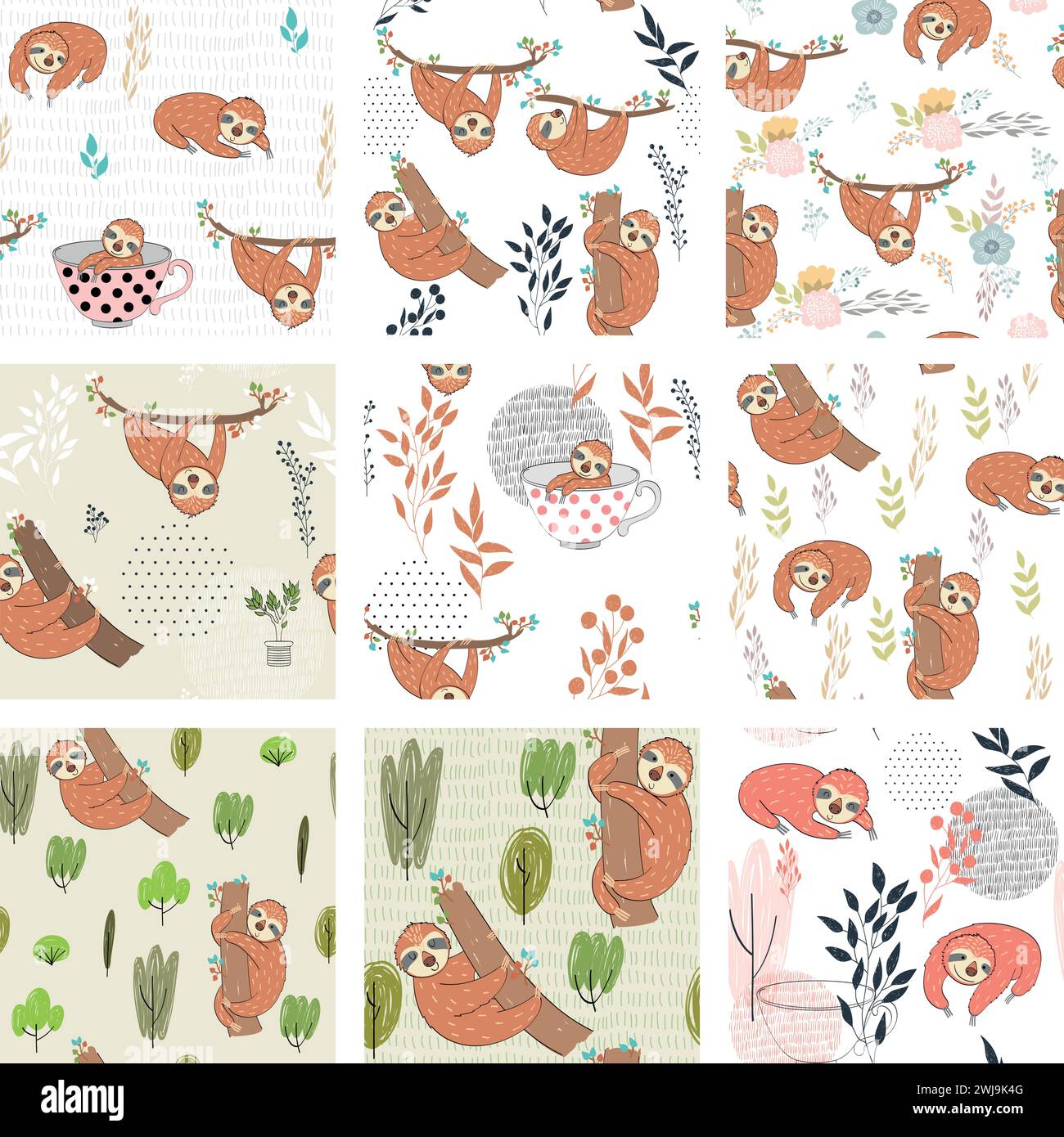 Vector funny sloths Stock Vector Image & Art - Alamy