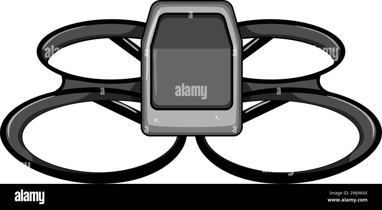 isometric quadcopter cartoon vector illustration Stock Vector Image ...
