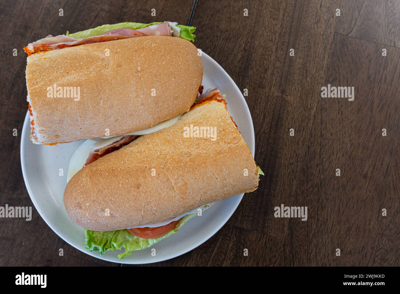 Italian delicacy gourmet Sandwich with meats ready to eat Stock Photo ...
