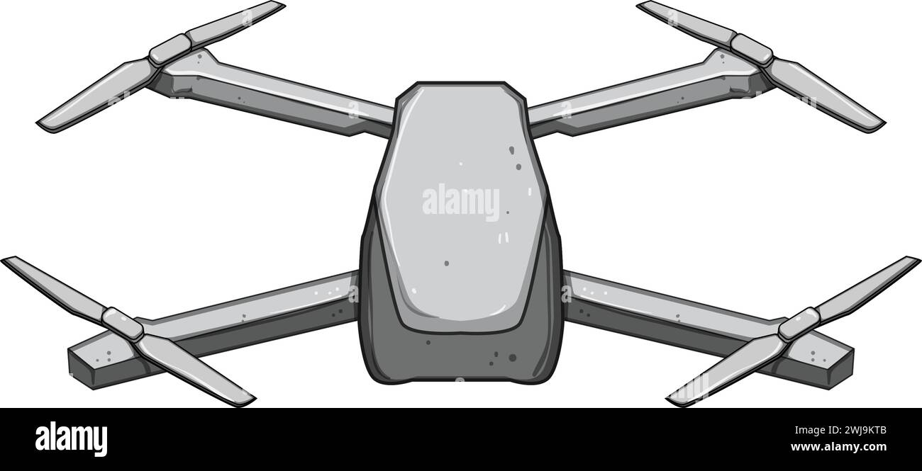 delivery quadcopter cartoon vector illustration Stock Vector Image ...