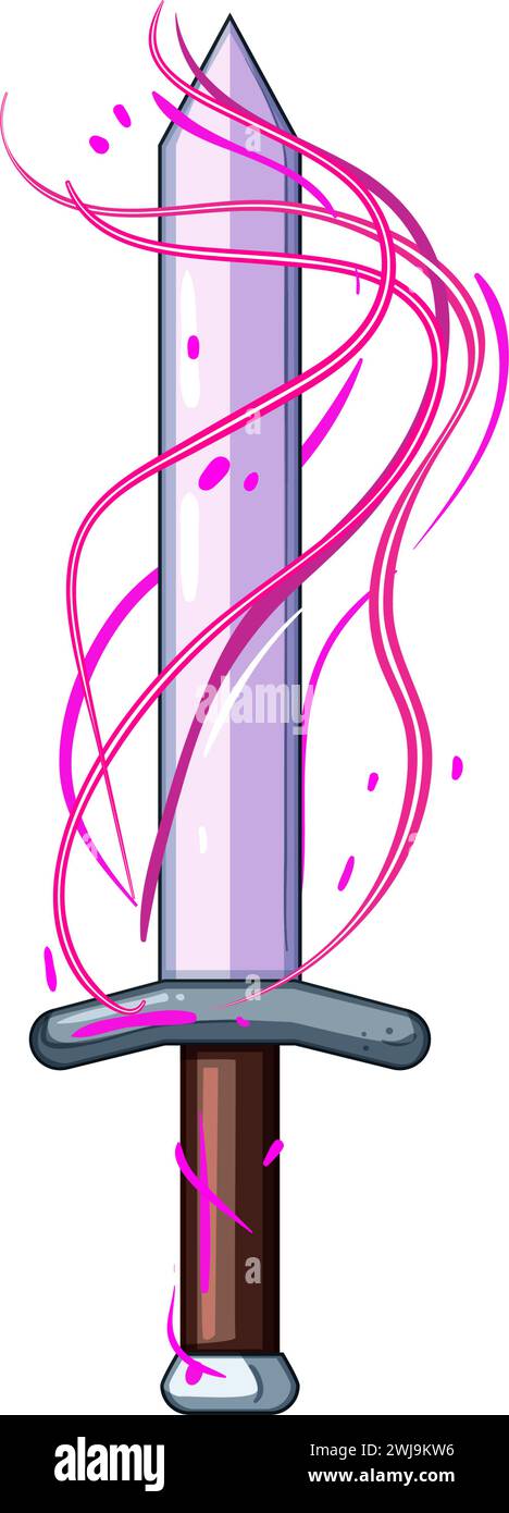 flame sword effect cartoon vector illustration Stock Vector Image & Art ...