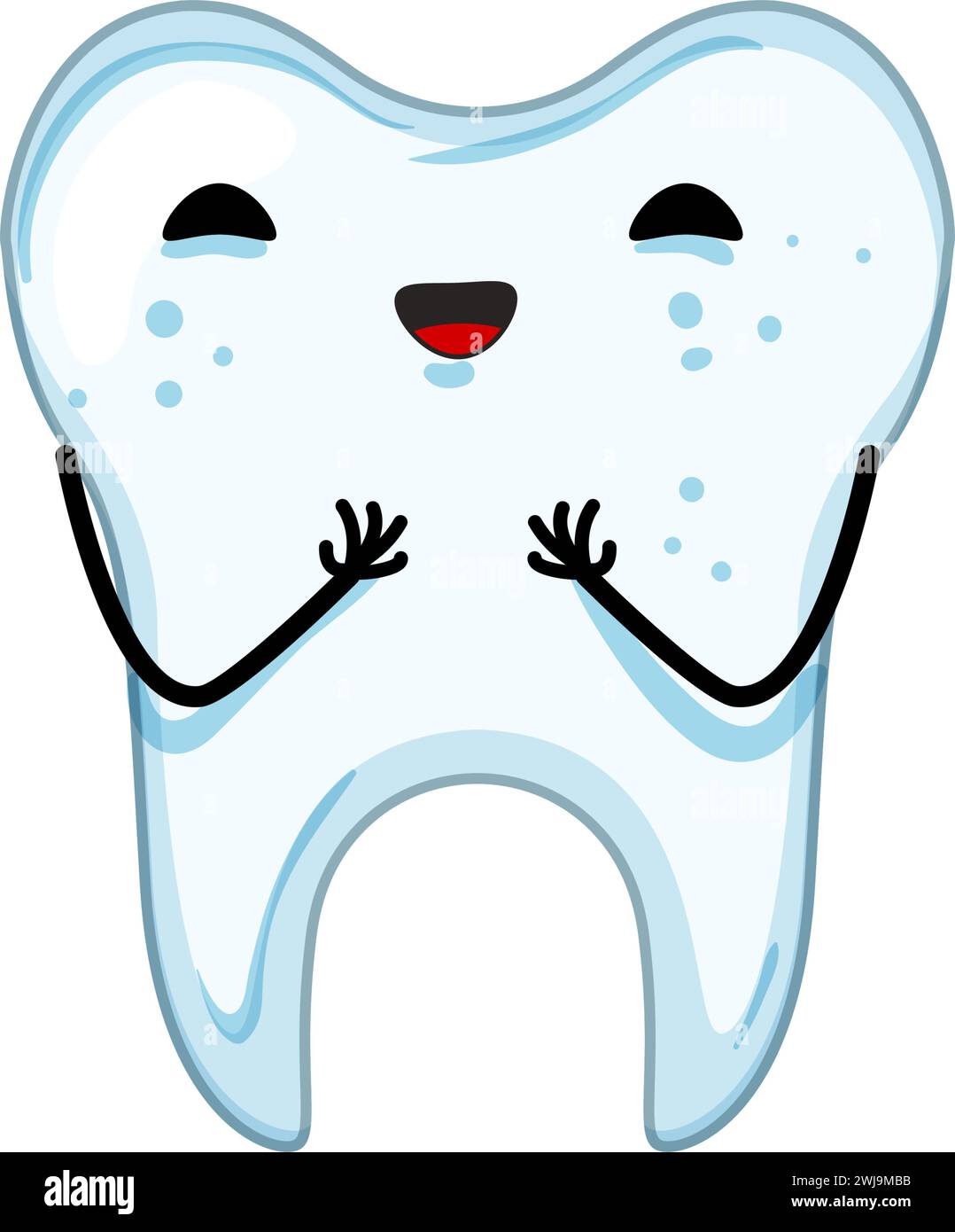 happy tooth character cartoon vector illustration Stock Vector Image ...