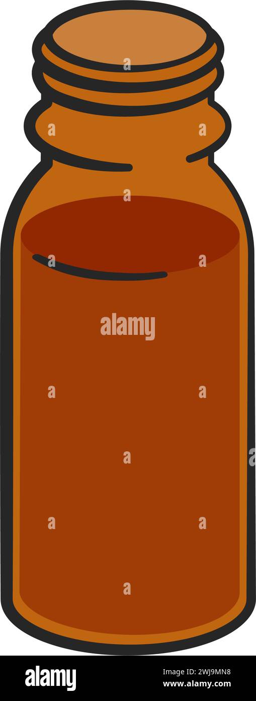 Amber glass bottle full in vector illustration Stock Vector Image & Art ...