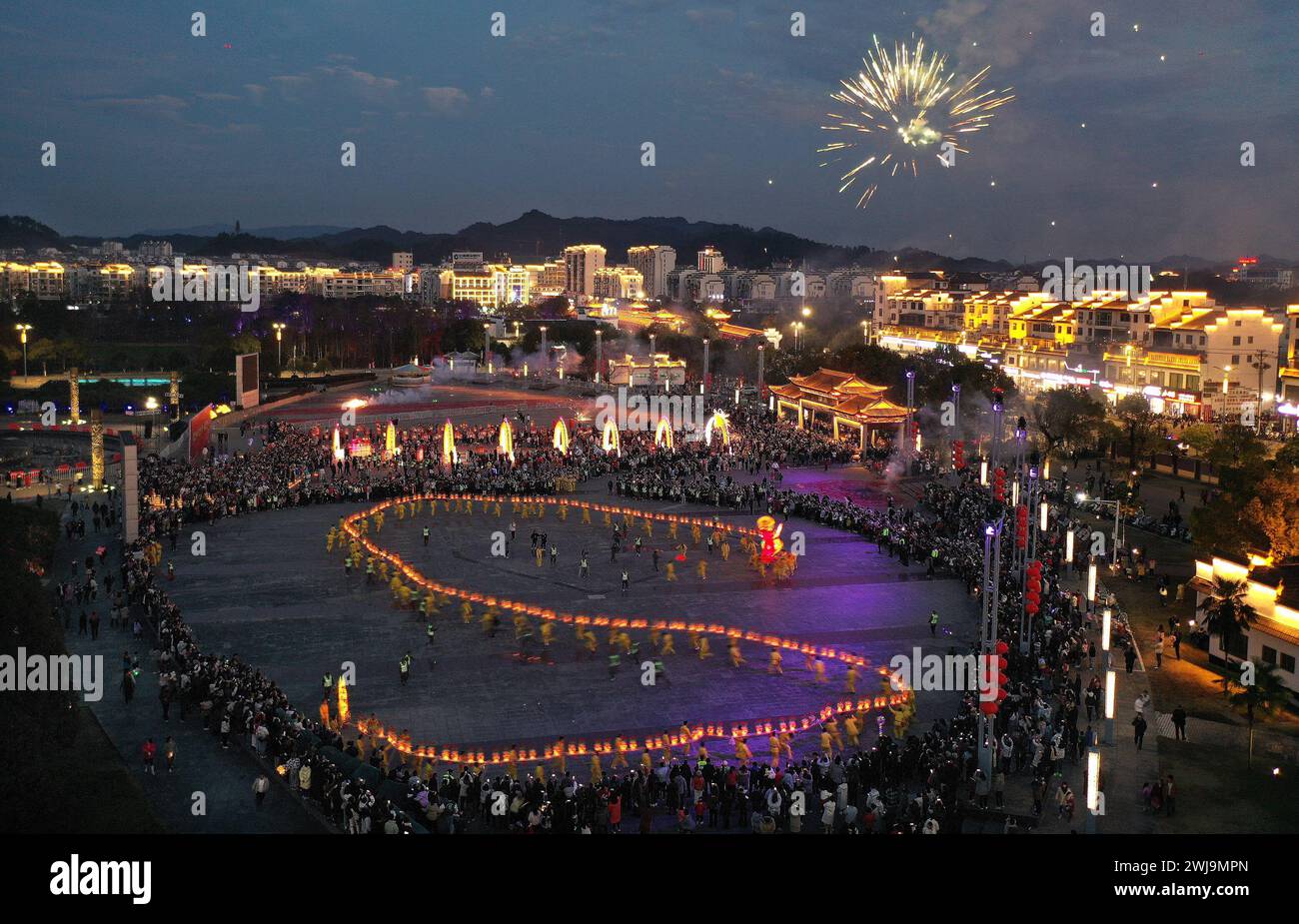 Beijing, China. 12th Feb, 2024. An aerial drone photo taken on Feb. 12 ...