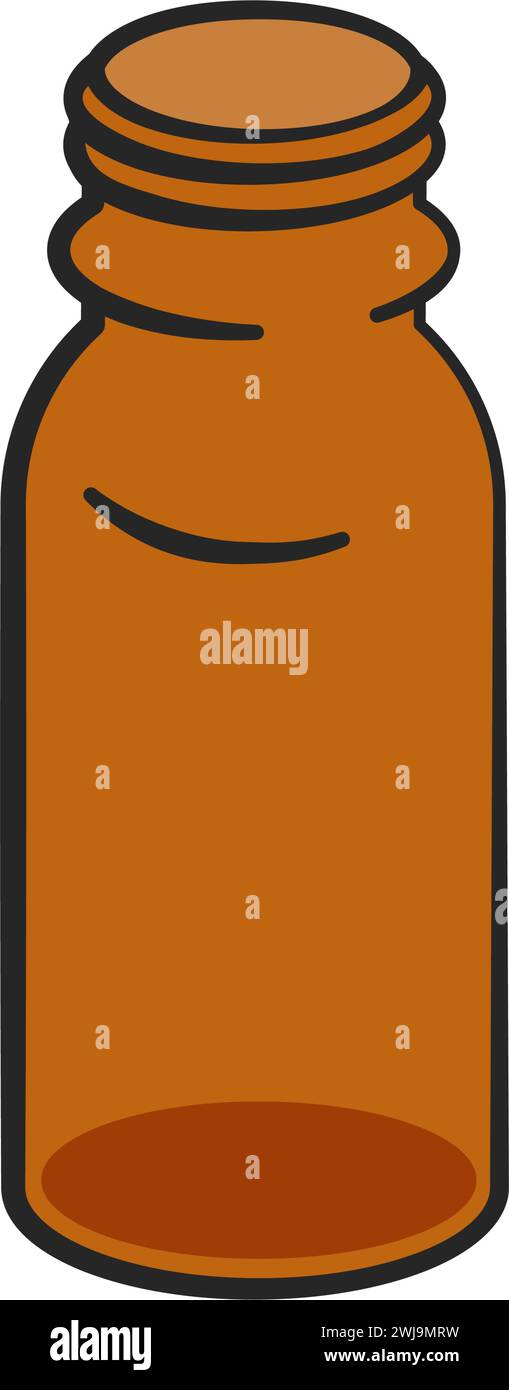 Amber glass bottle empty in vector illustration Stock Vector Image ...
