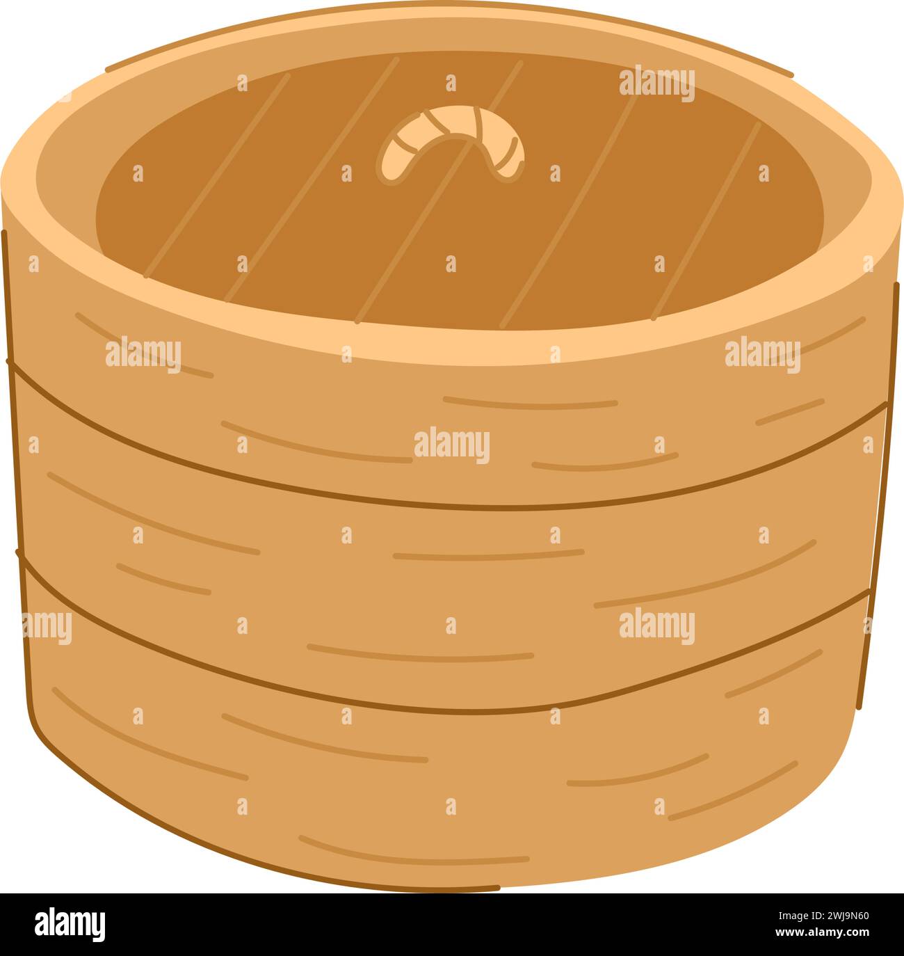 boat bamboo steamer cartoon vector illustration Stock Vector Image ...