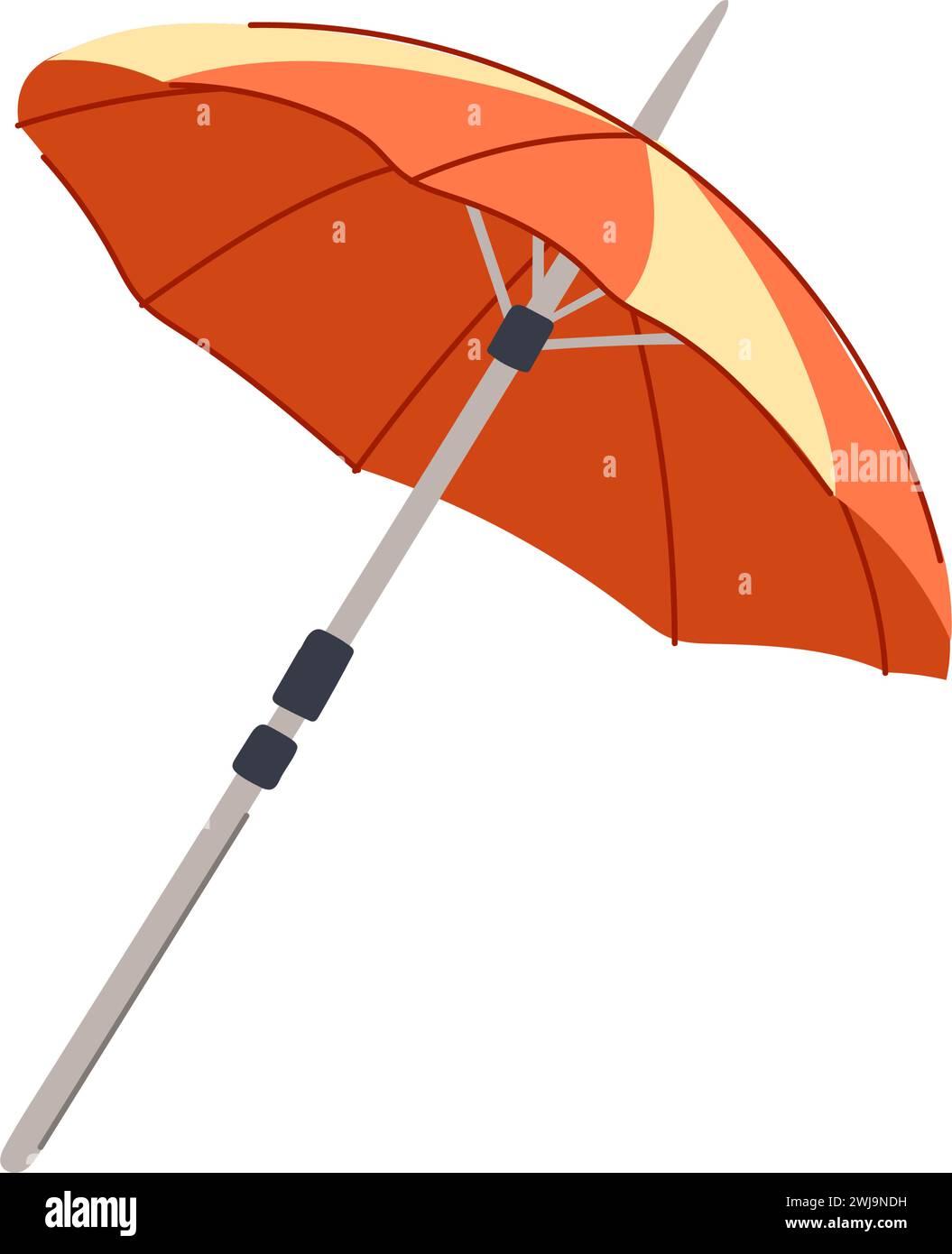 sun beach umbrella cartoon vector illustration Stock Vector Image & Art ...