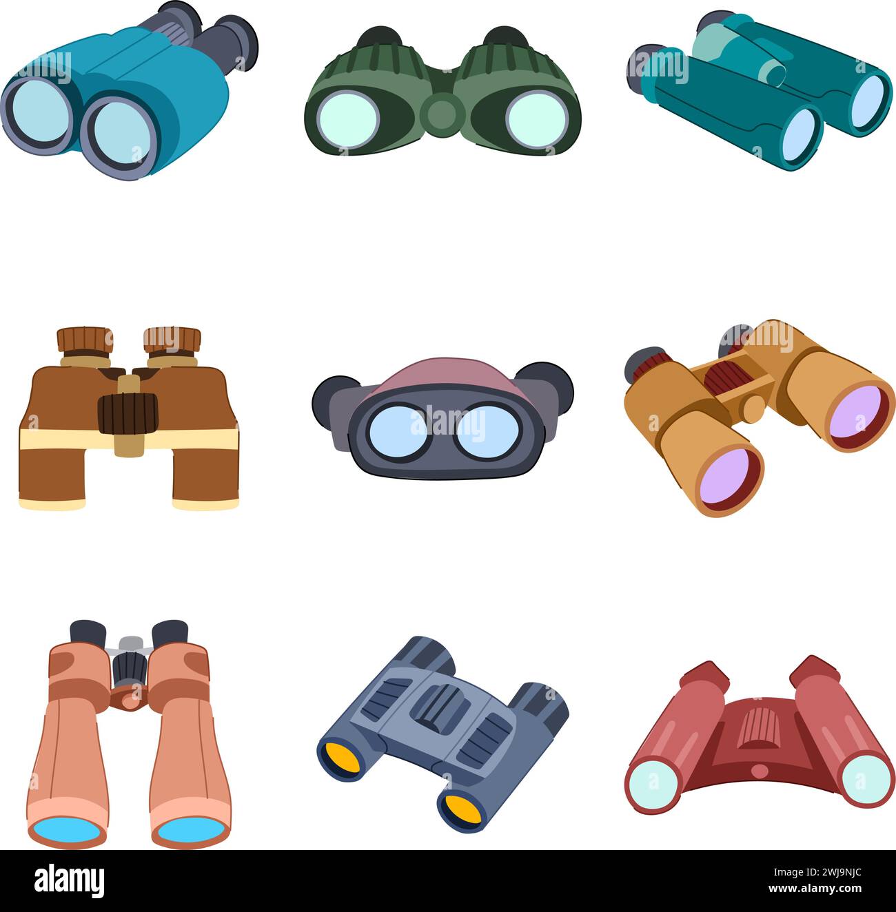 binoculars set cartoon vector illustration Stock Vector Image & Art - Alamy