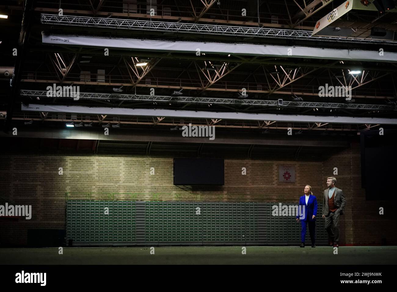 Ice skaters Jayne Torvill and Christopher Dean visit the gymnasium that ...