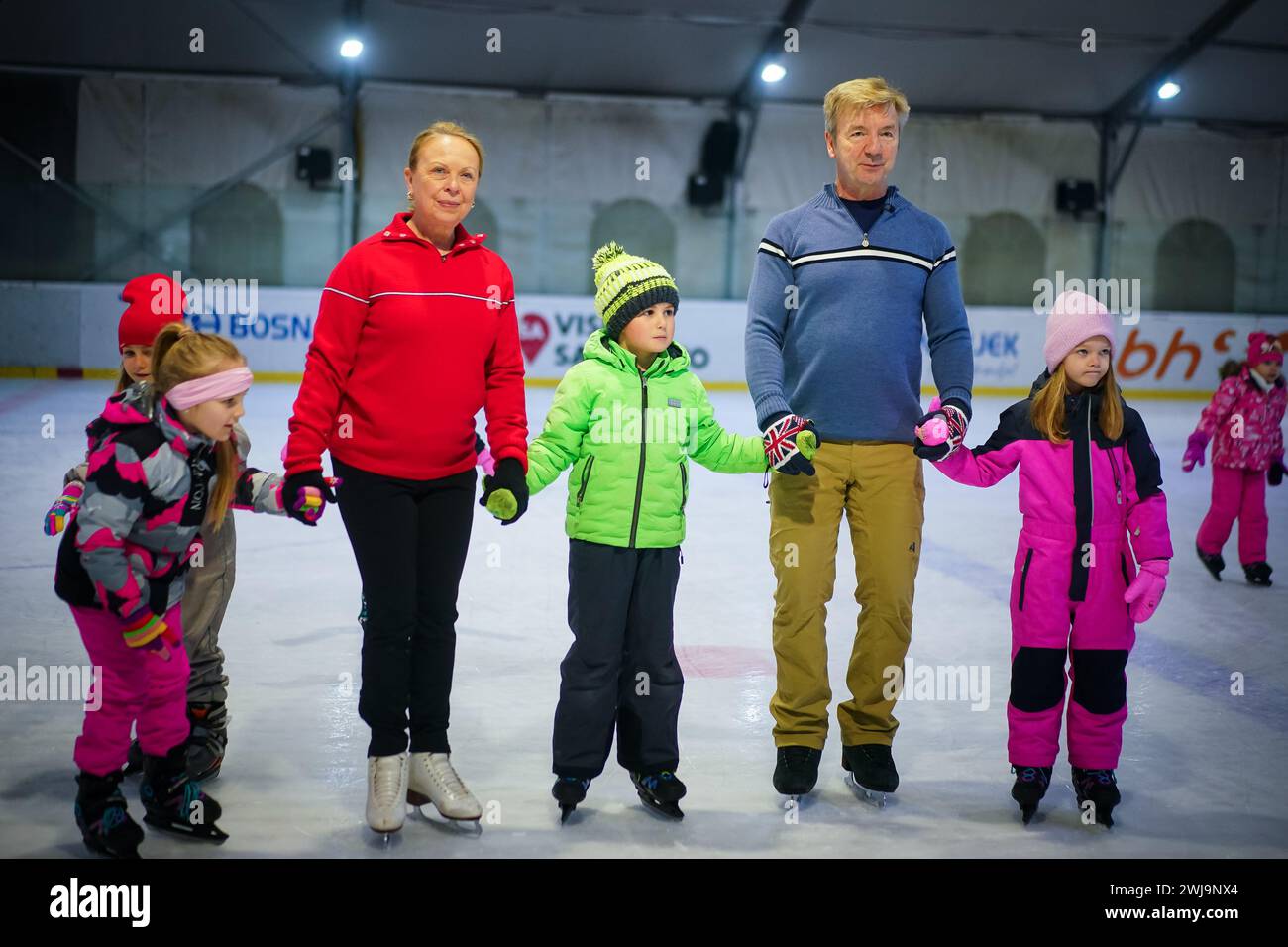 Ice skaters Jayne Torvill and Christopher Dean join children from East ...