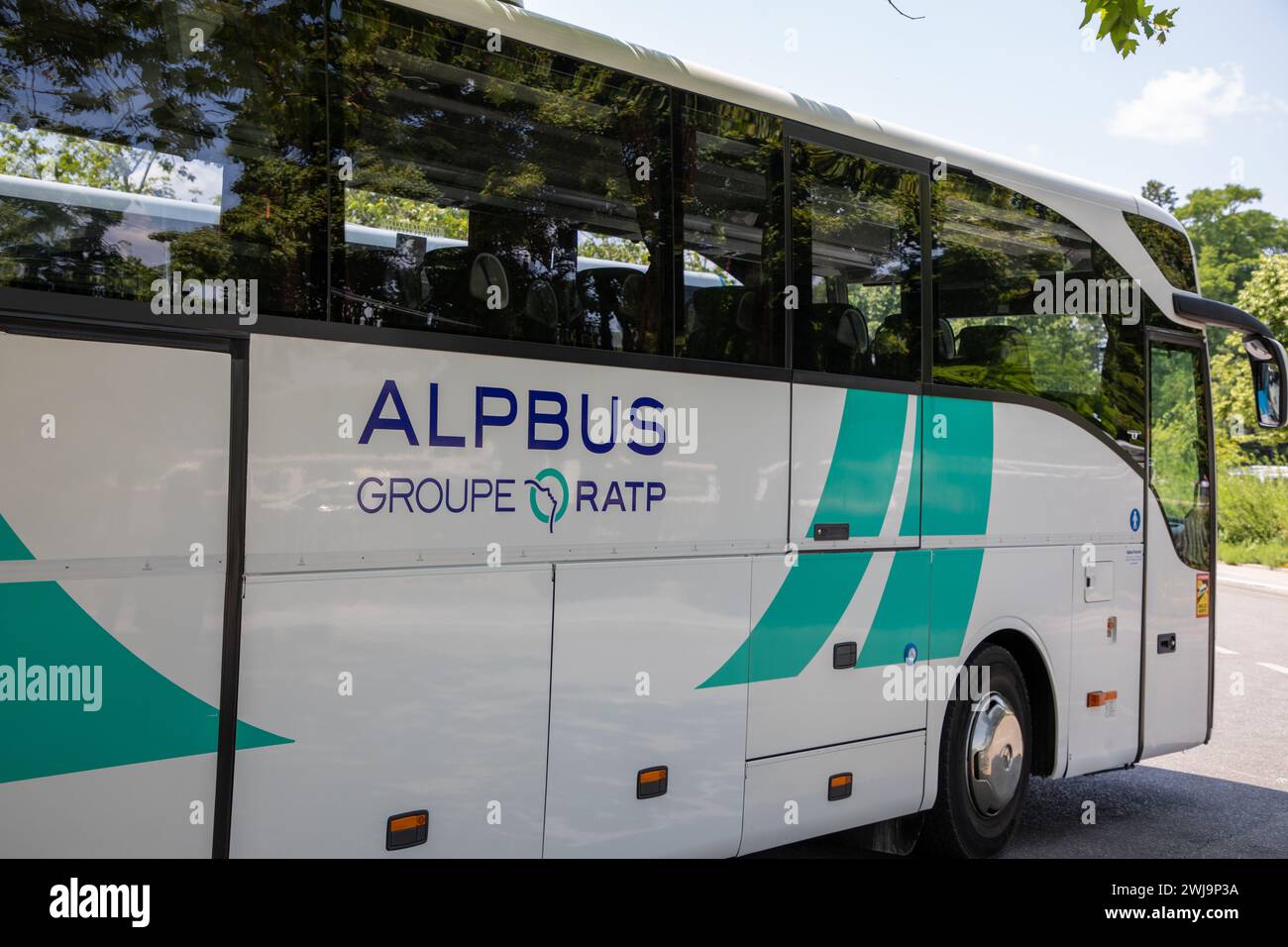 Annecy , France - 02 12 2024 : Alpbus groupe RATP bus line public ...