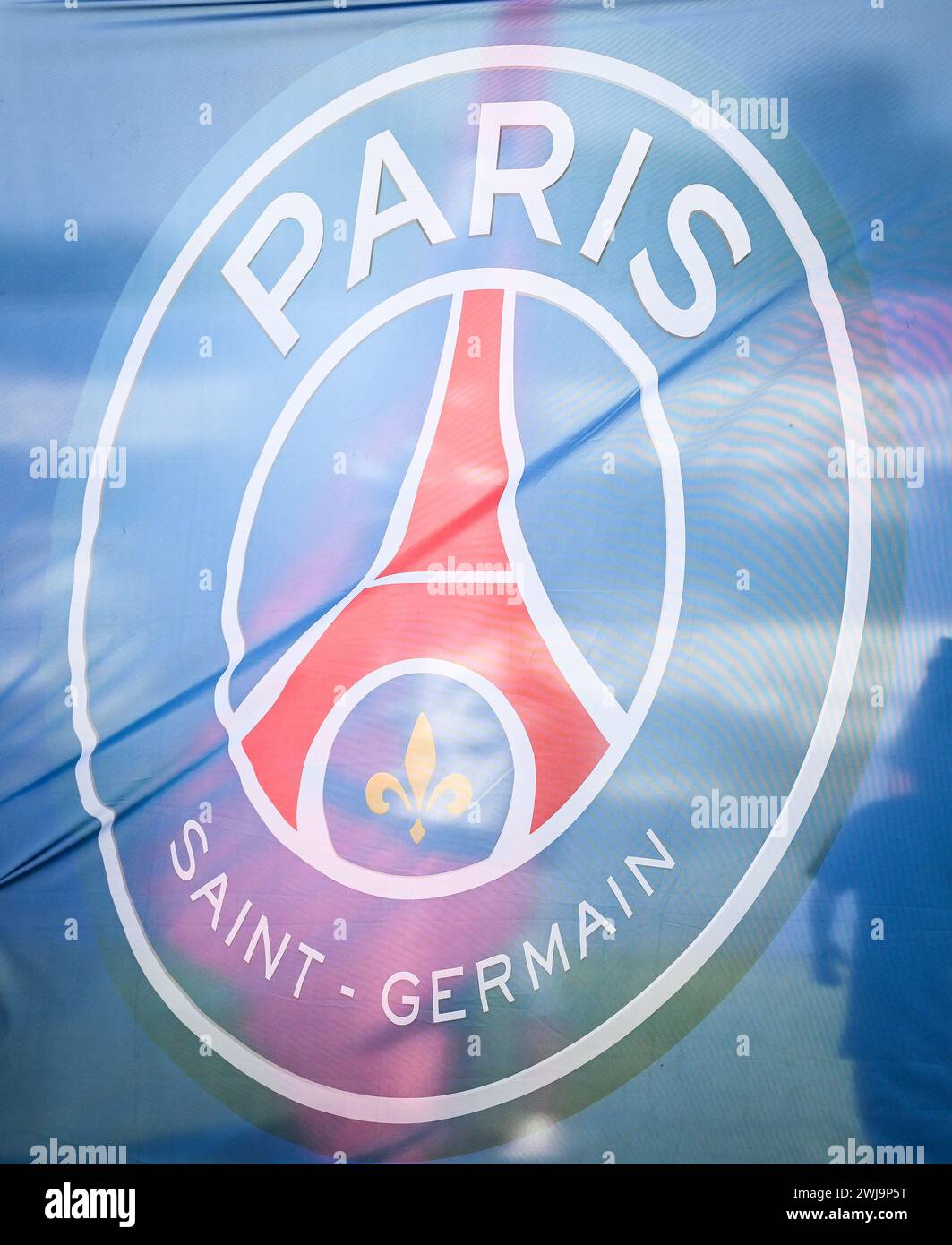 Illustration of the official flag of PSG during the French championship ...