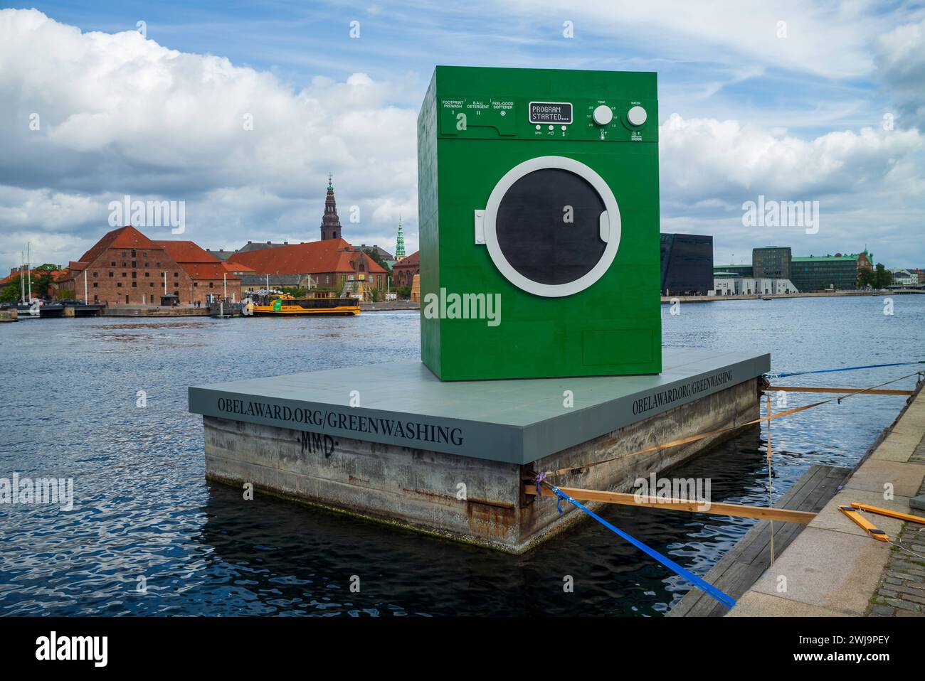 copenhagen, denmark, 21 july 2023, wahsing machine in the harbour ...