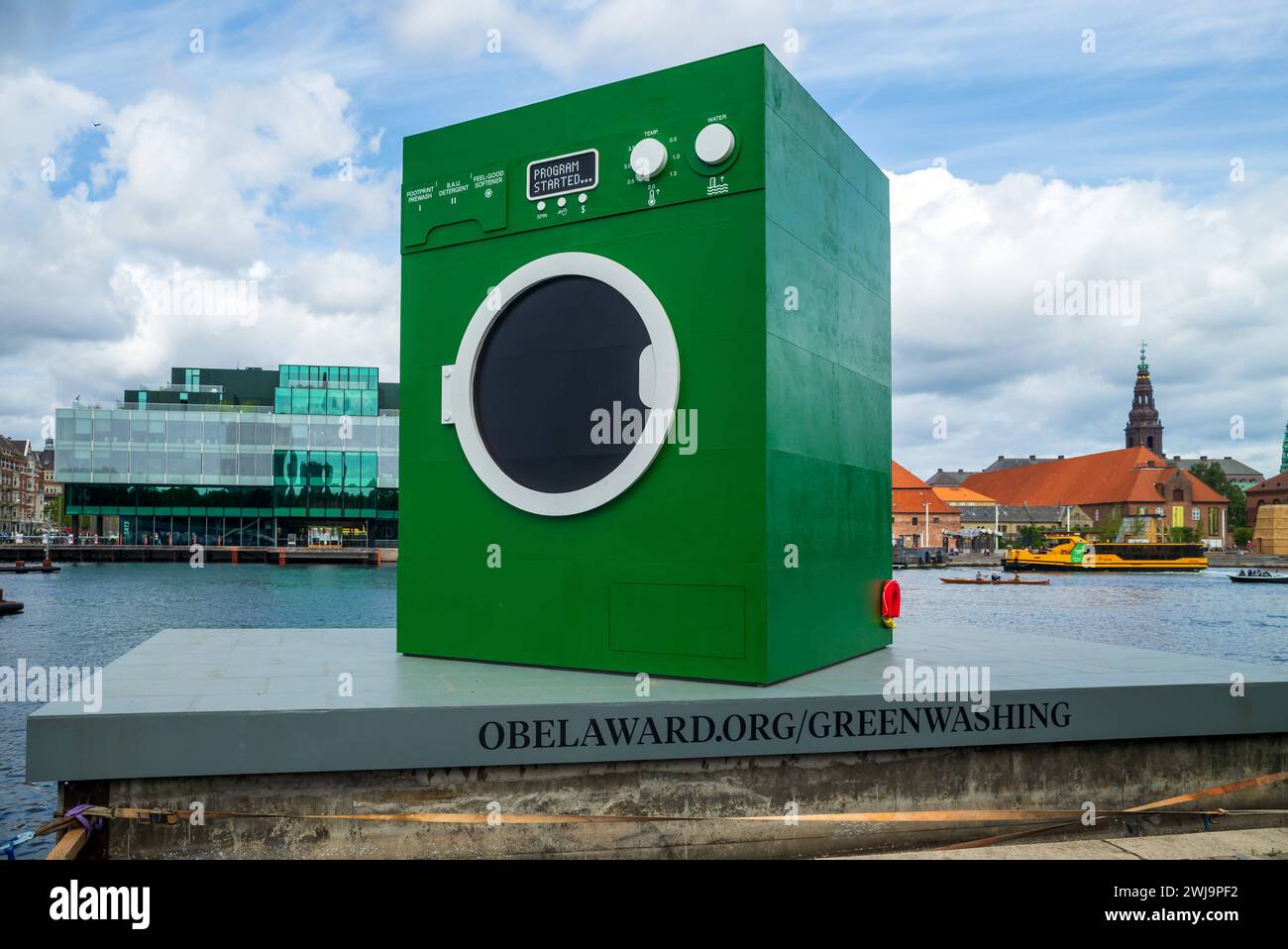 copenhagen, denmark, 21 july 2023, wahsing machine in the harbour ...
