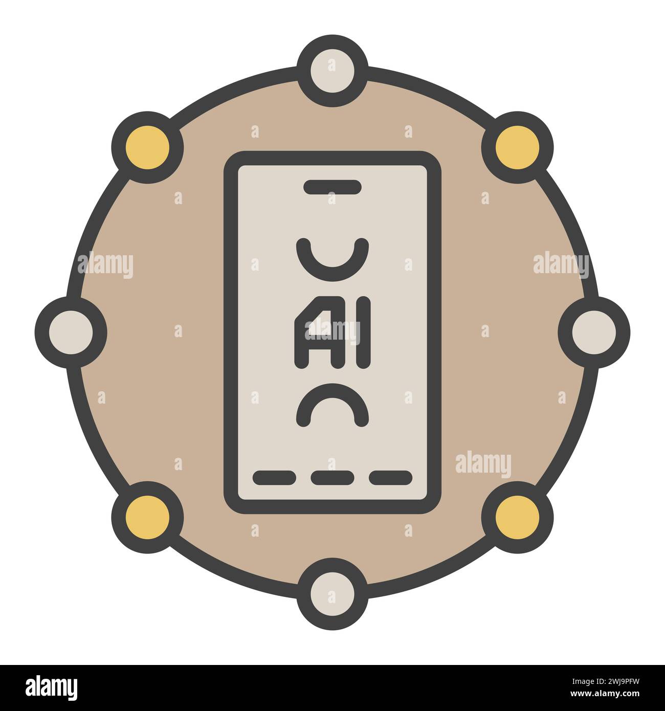 Artificial Intelligence Smartphone inside Circle vector AI concept ...