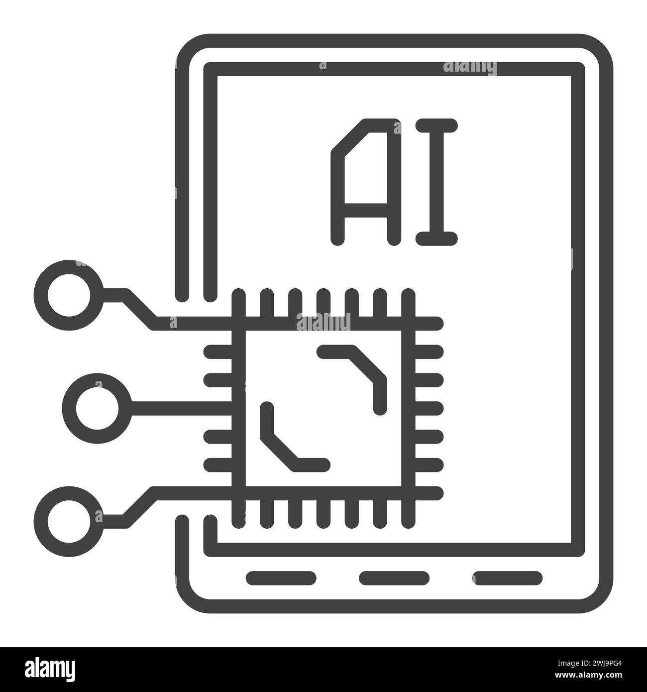 Artificial Intelligence inside Tablet vector AI Technology concept ...
