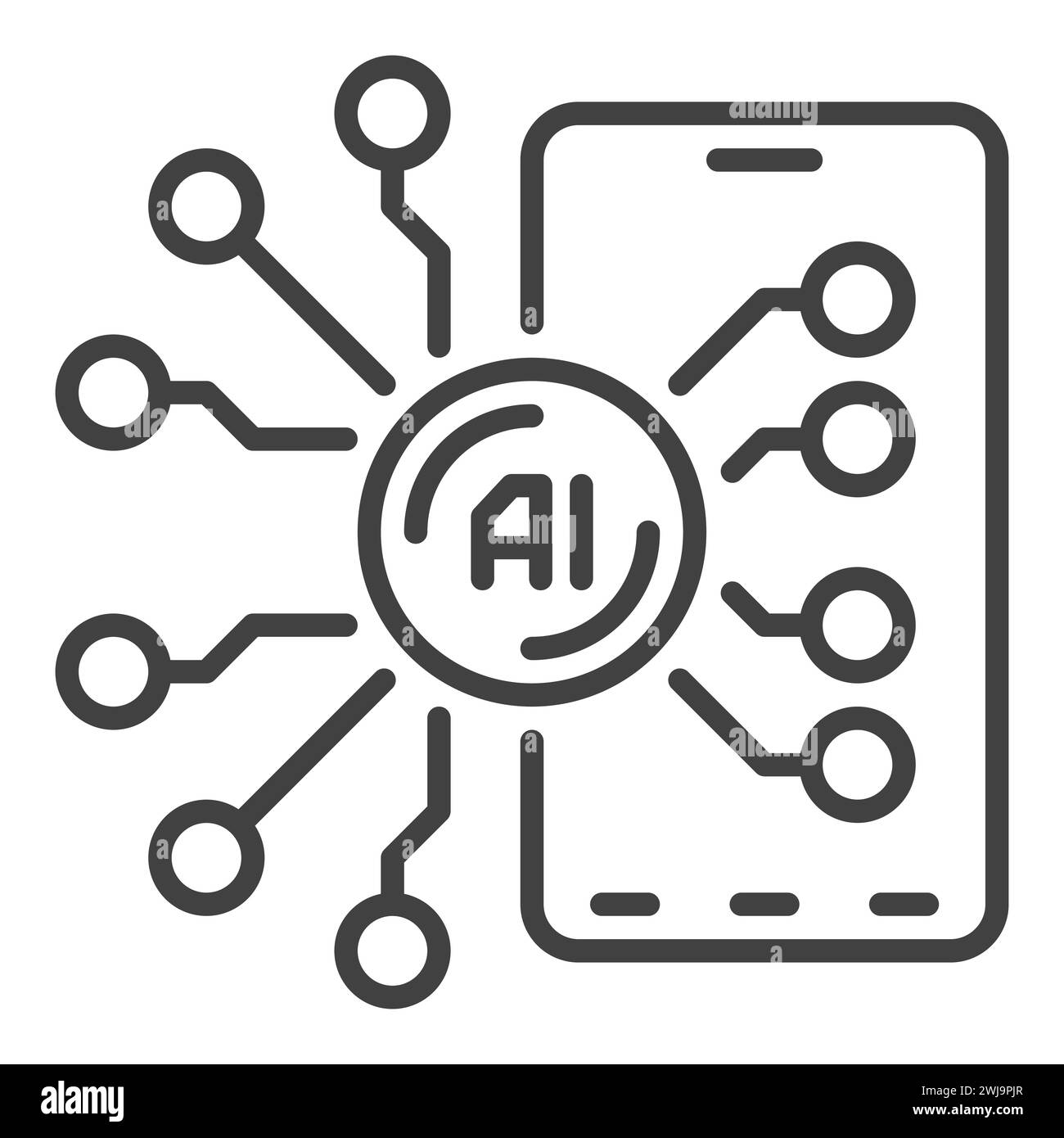 Artificial Intelligence - New AI Smartphone vector concept icon or ...