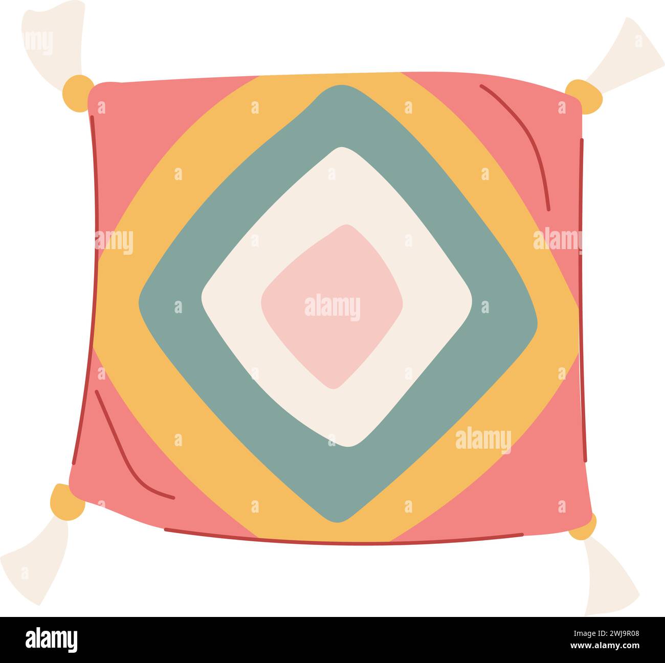 Abstract Boho Pillow Cartoon Vector Illustration Stock Vector Image