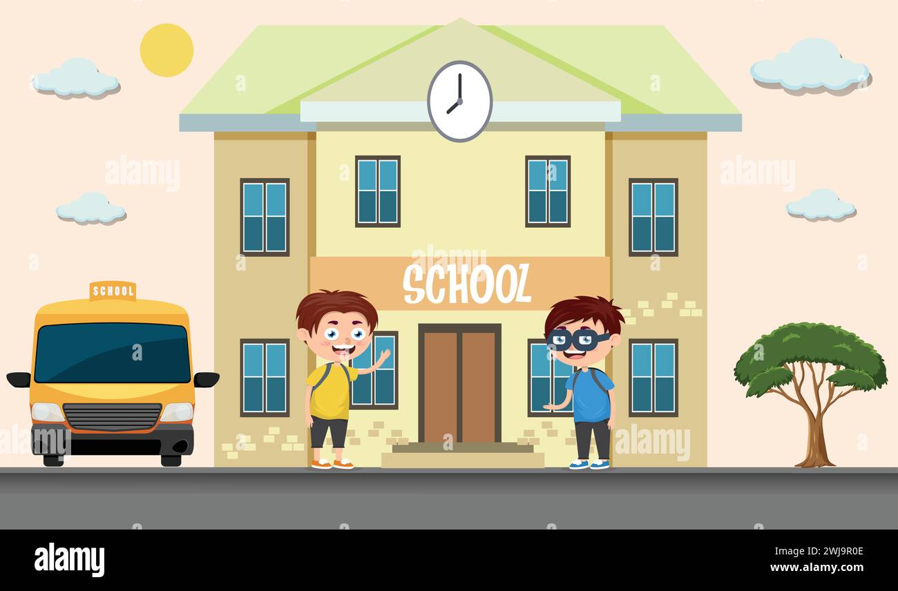 Entrance of school Stock Vector Images - Alamy