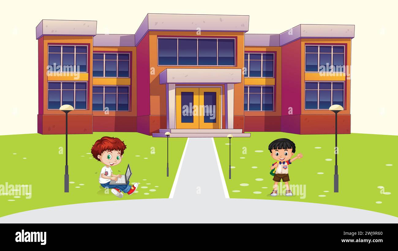 Children in elementary school Stock Vector Images - Alamy