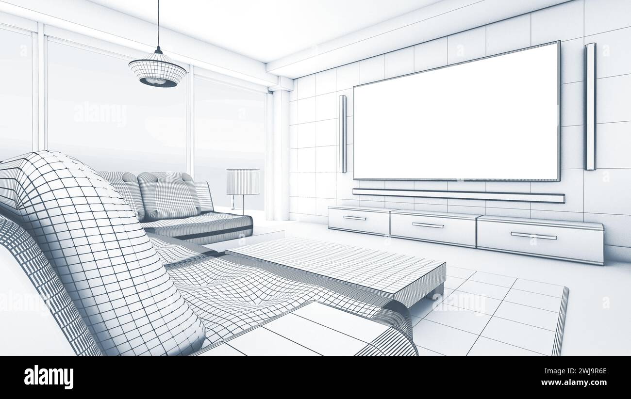 3d drawing design furniture wireframe hi-res stock photography and ...