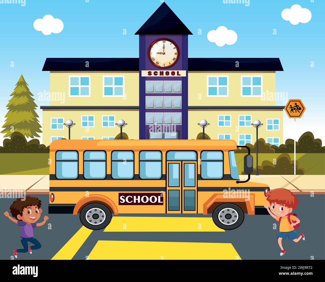 Entrance of school Stock Vector Images - Alamy