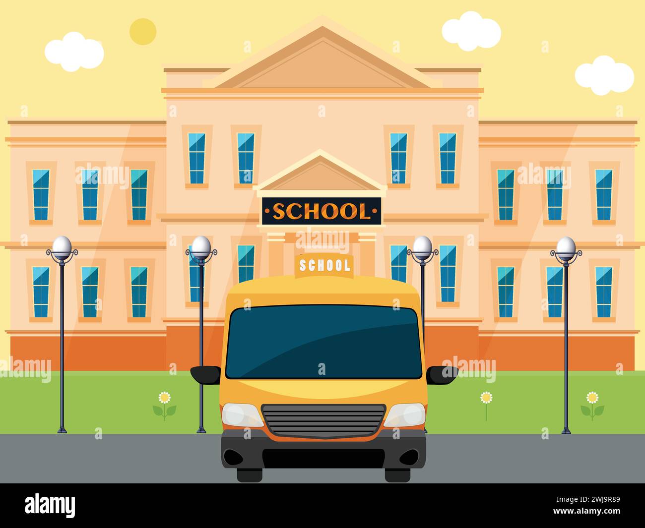 Kid school bus back hi-res stock photography and images - Alamy