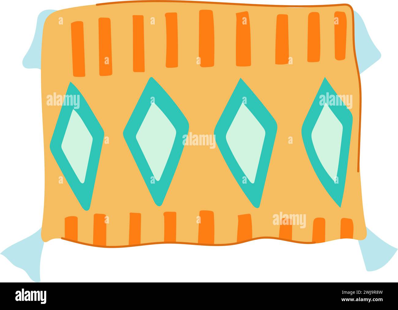 Texture Boho Pillow Cartoon Vector Illustration Stock Vector Image