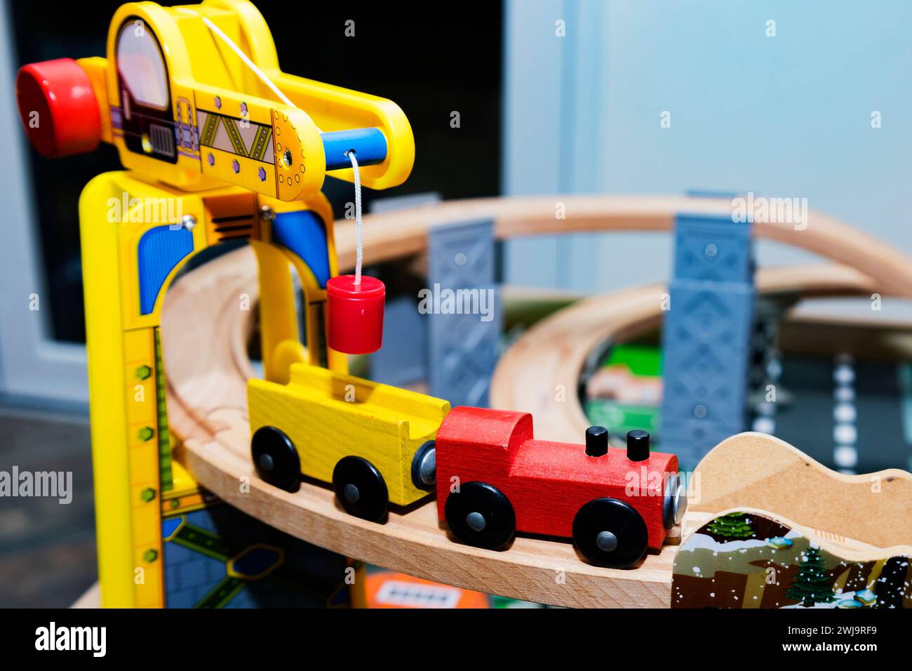Children's railway made of wood. Environmental toys Stock Photo - Alamy
