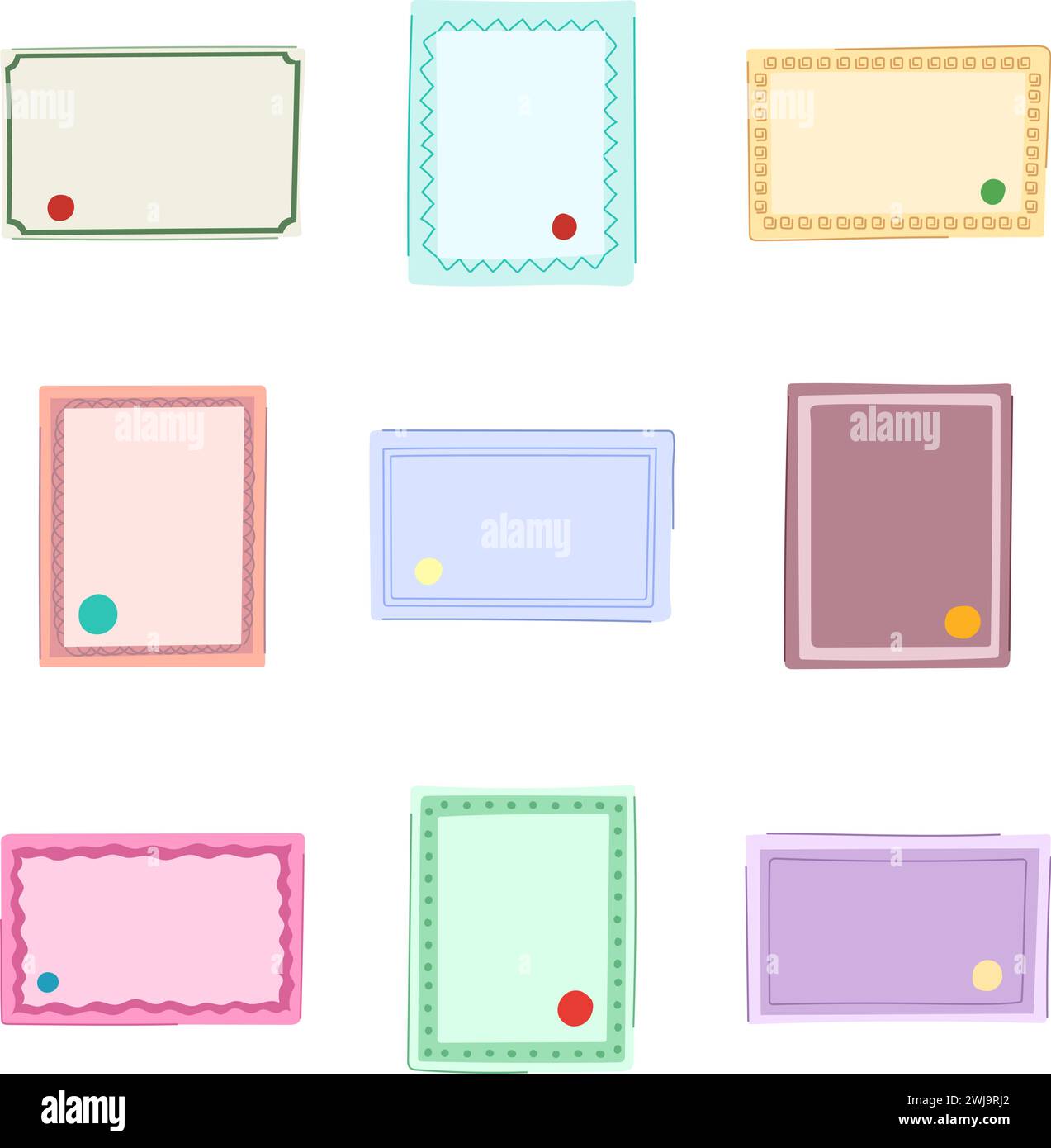 certificate set cartoon vector illustration Stock Vector Image & Art ...