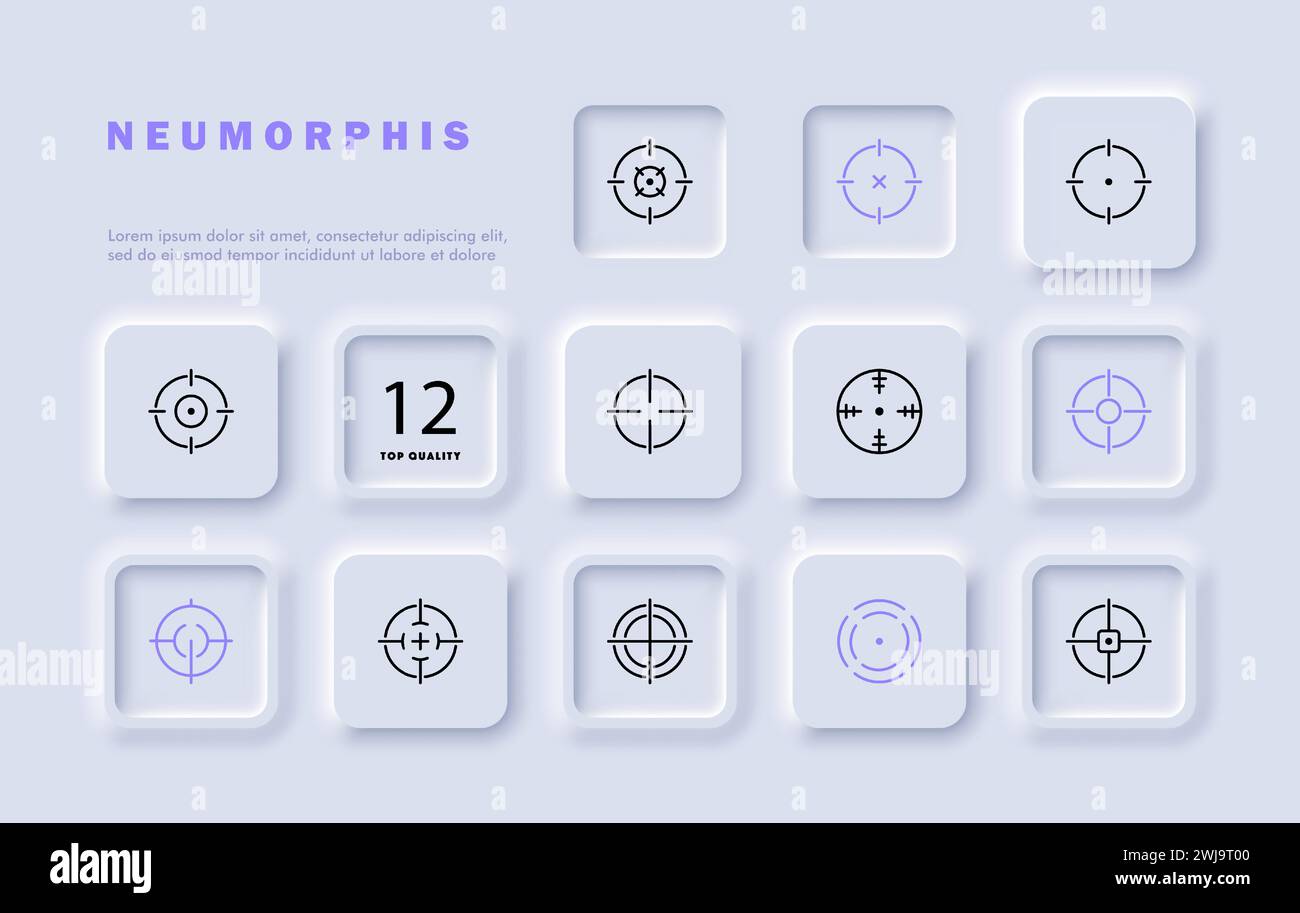Sight set line icon. Precision aiming, firearm accessory, reflex sight ...