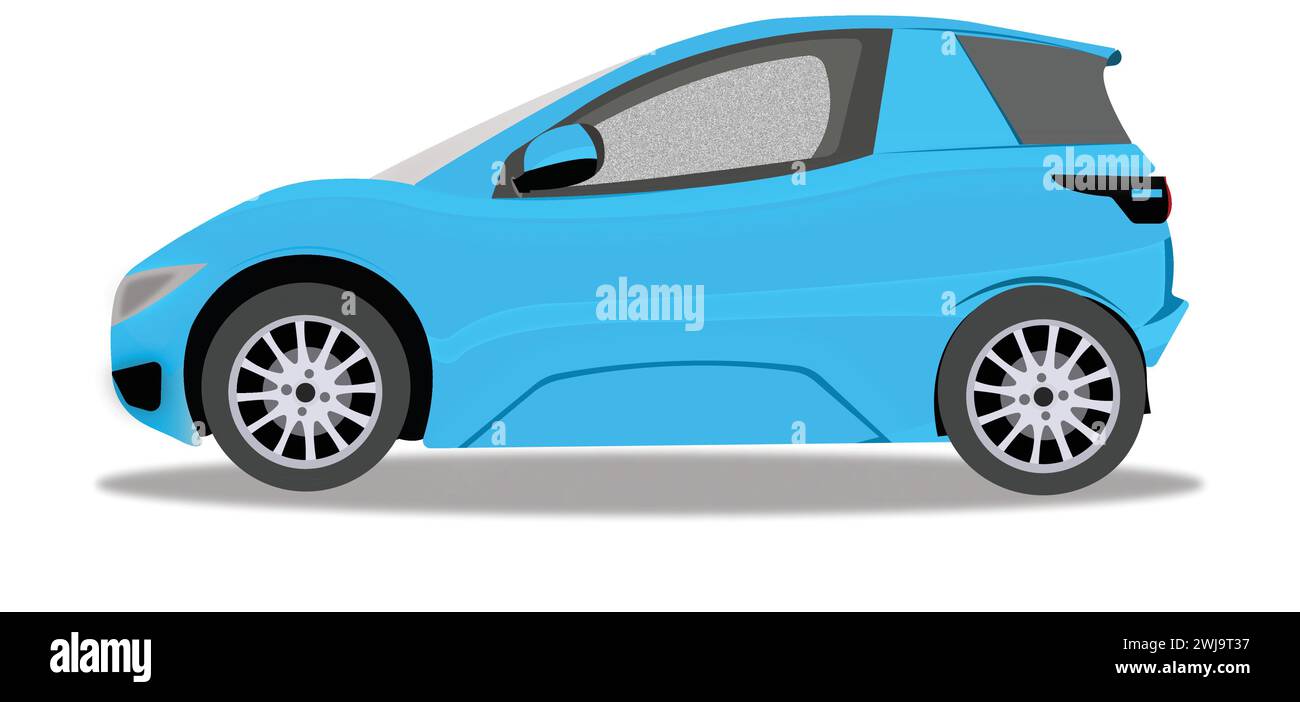 Blue mini car Stock Vector Images - Alamy