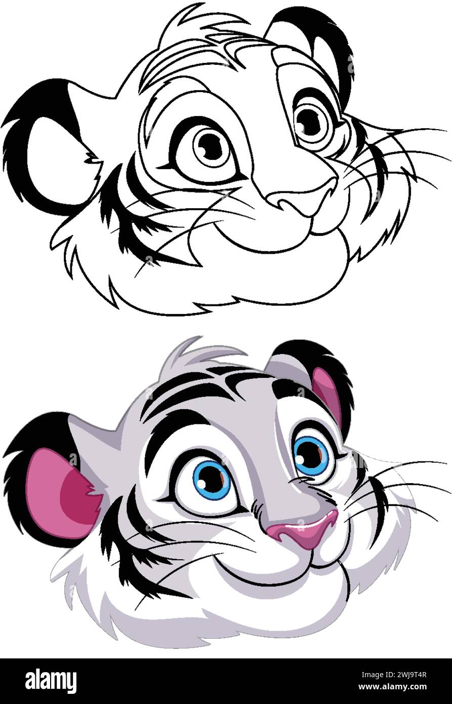 Vector illustration of a happy, young tiger Stock Vector Image & Art ...