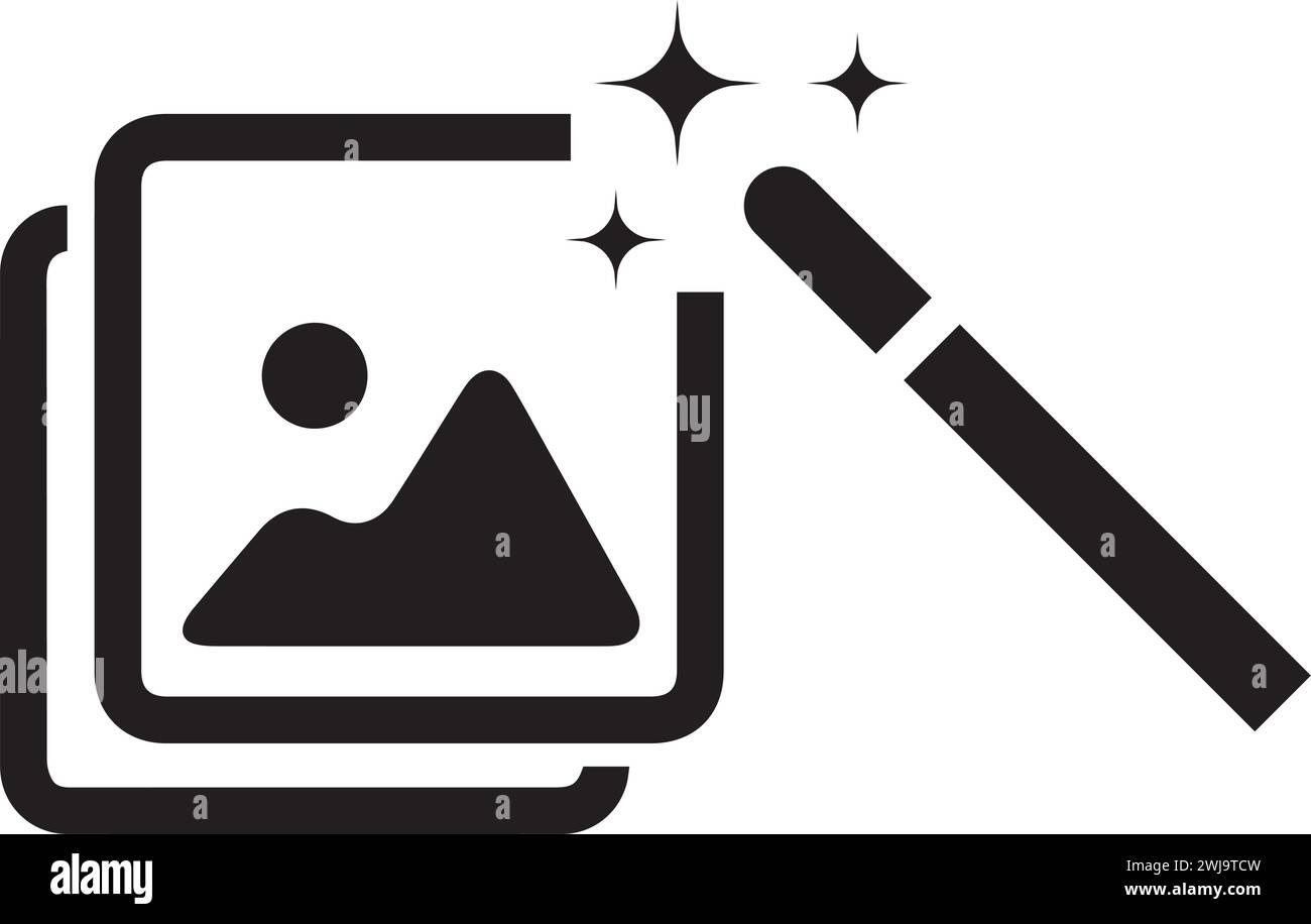 magic wand that edits photos via artificial intelligence Stock Vector Image & Art - Alamy
