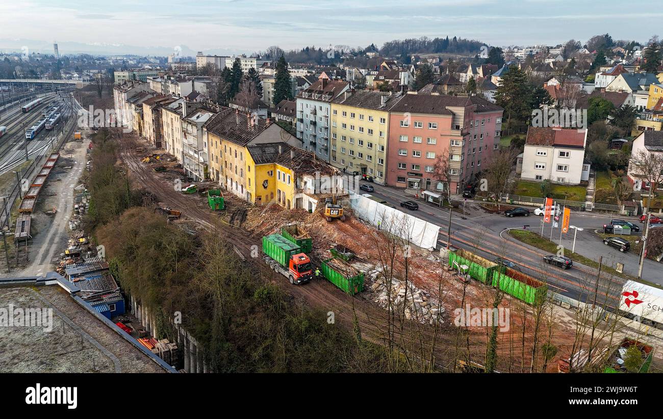 Linz, Waldeggstrasse, Abbruchhaeuser 14.02.2024, Linz, AUT ...