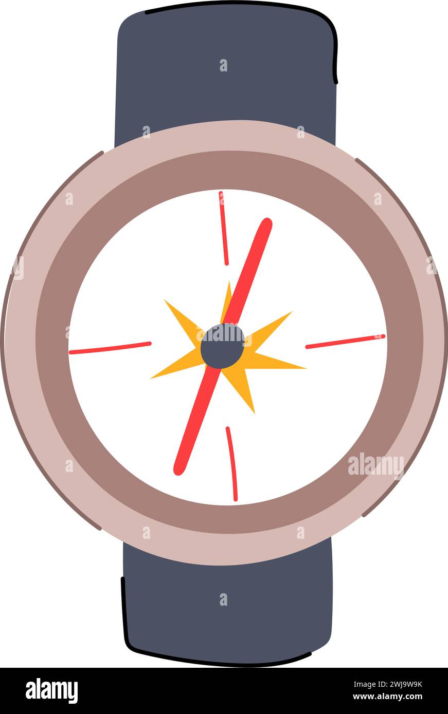 vintage compass cartoon vector illustration Stock Vector Image & Art ...
