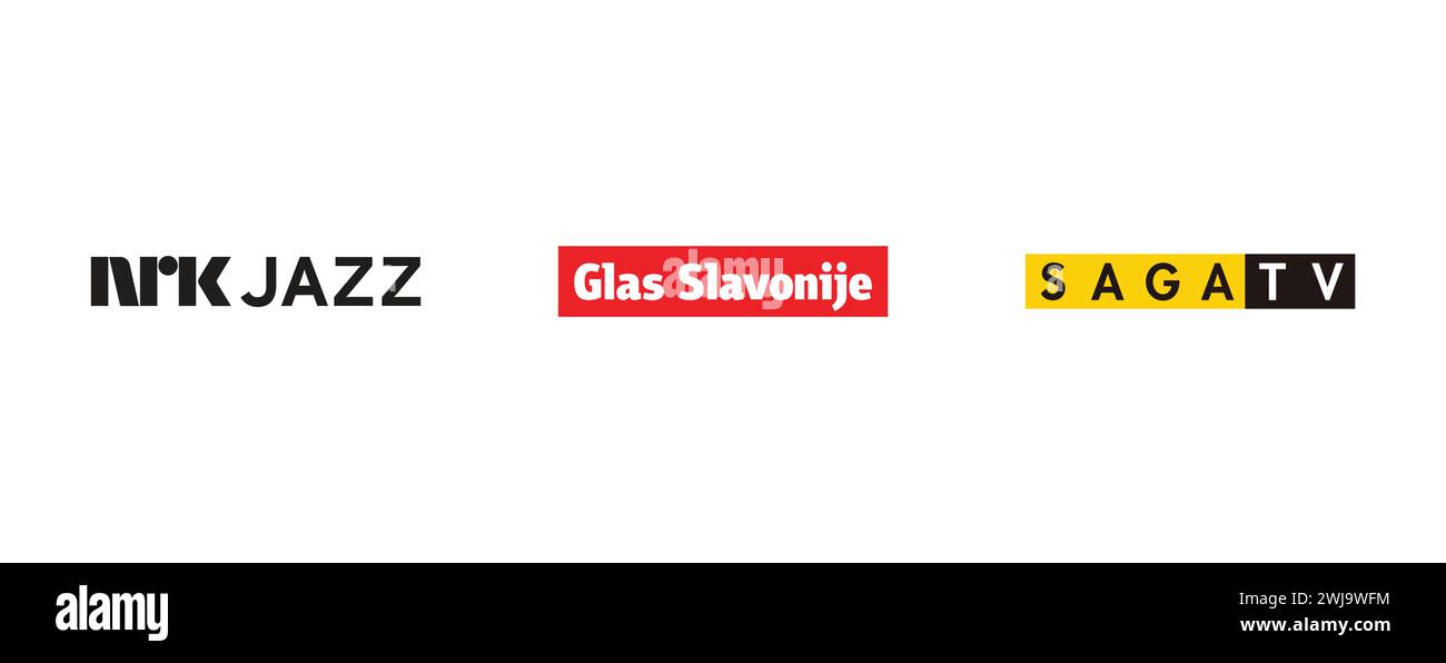 NRK Jazz, Glas Slavonije, Saga TV.Editorial vector illustration Stock ...