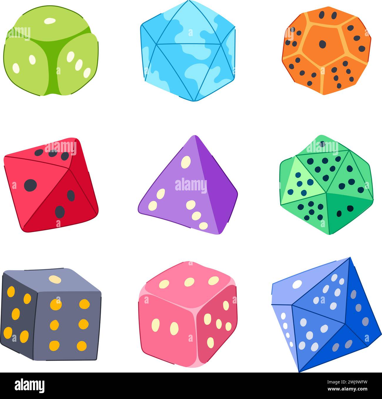 dice set cartoon vector illustration Stock Vector Image & Art - Alamy