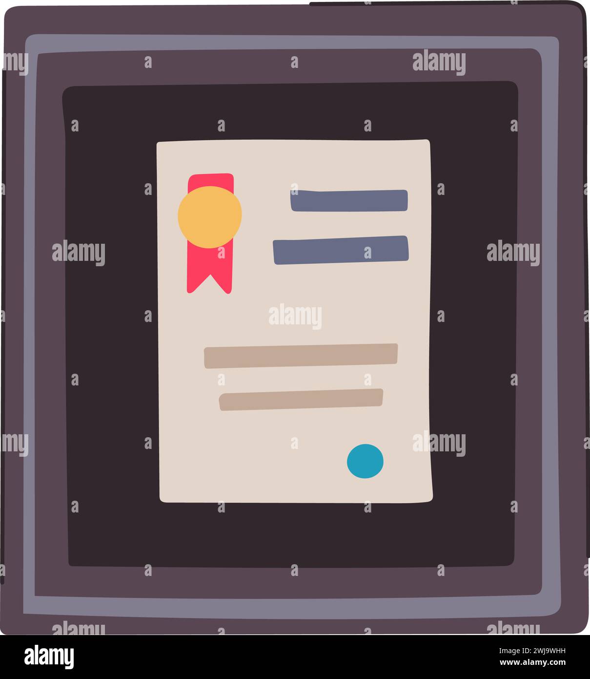 achievement diploma cartoon vector illustration Stock Vector Image ...