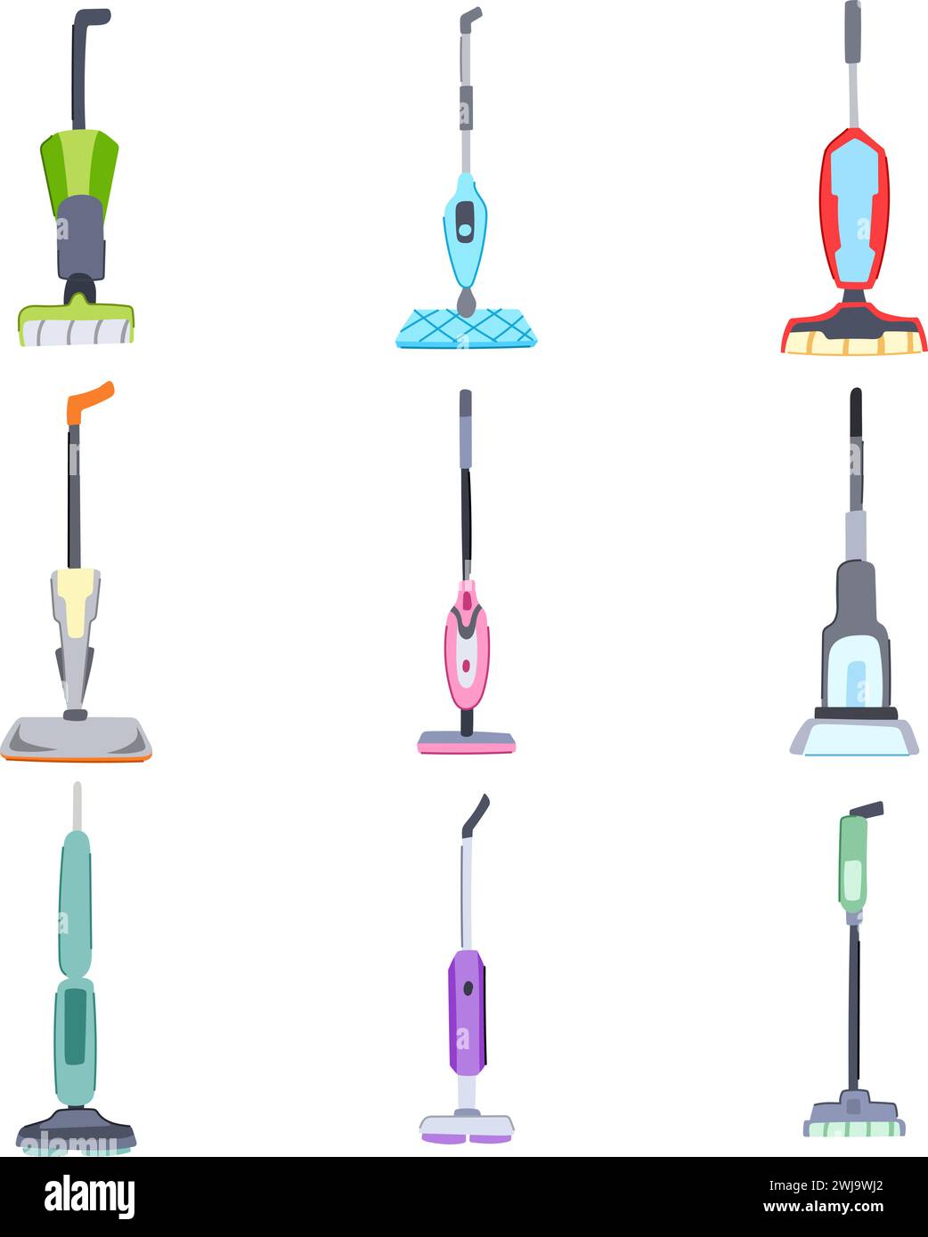 electric mop set cartoon vector illustration Stock Vector Image & Art ...