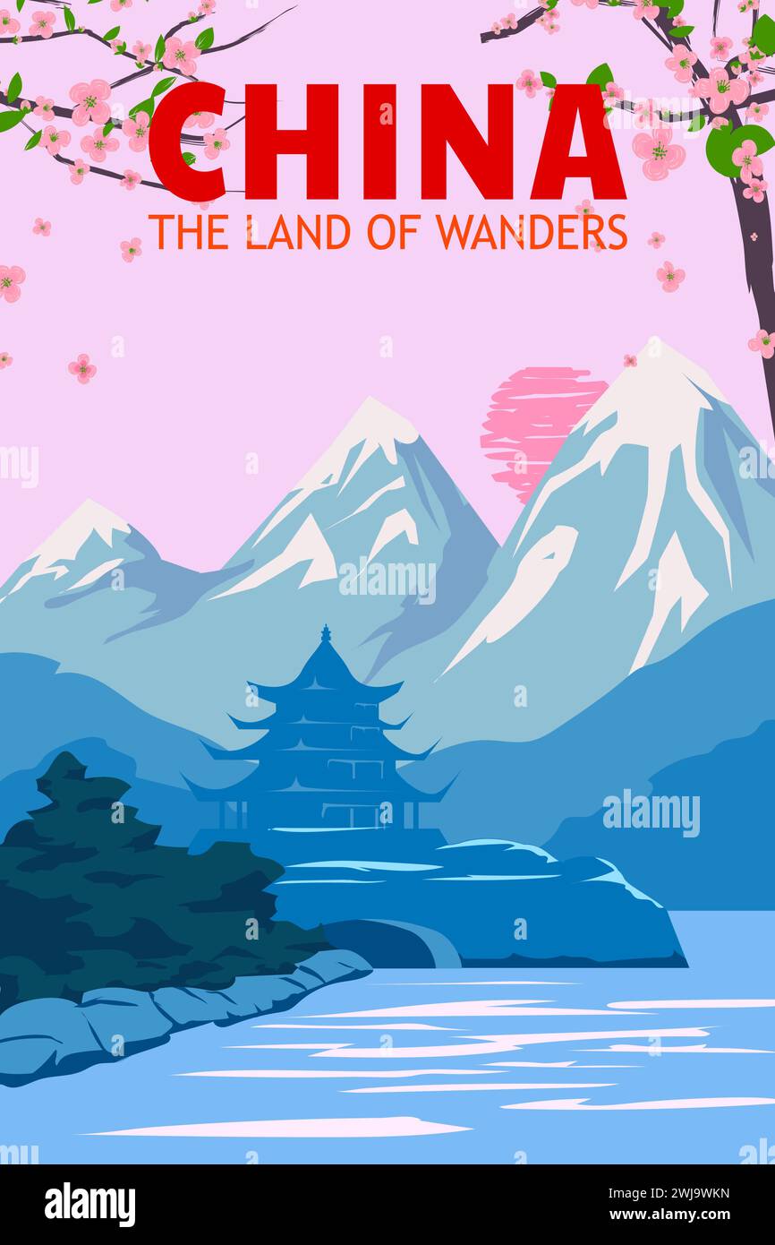 China spring scenery Stock Vector Images - Alamy