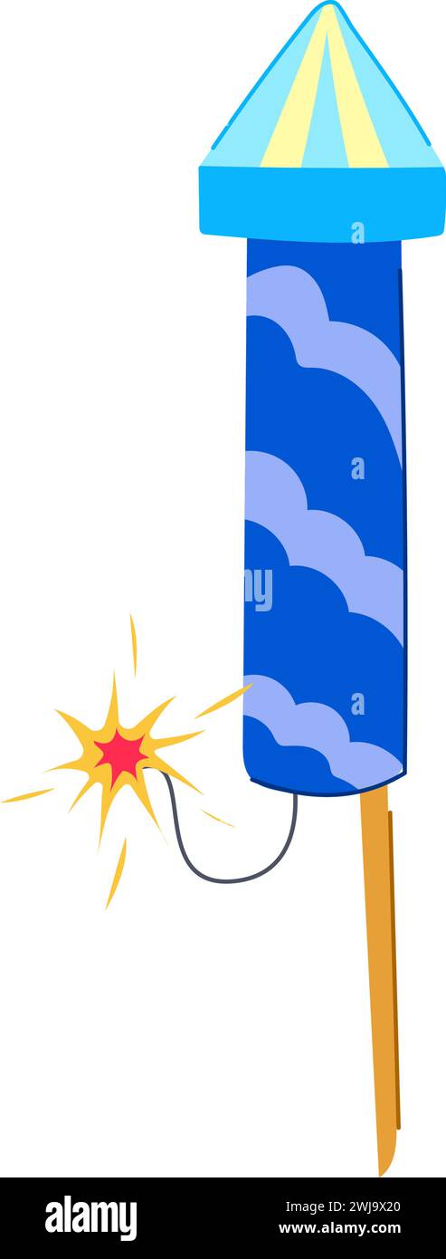 new firework rocket cartoon vector illustration Stock Vector Image ...