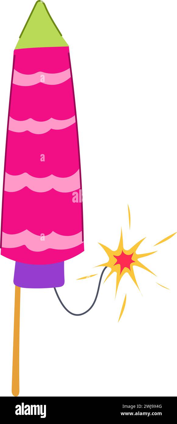 party firework rocket cartoon vector illustration Stock Vector Image ...