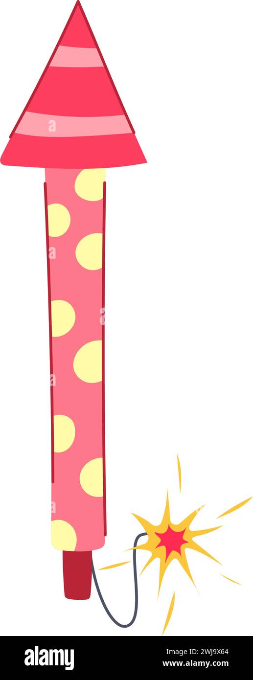 gold firework rocket cartoon vector illustration Stock Vector Image ...