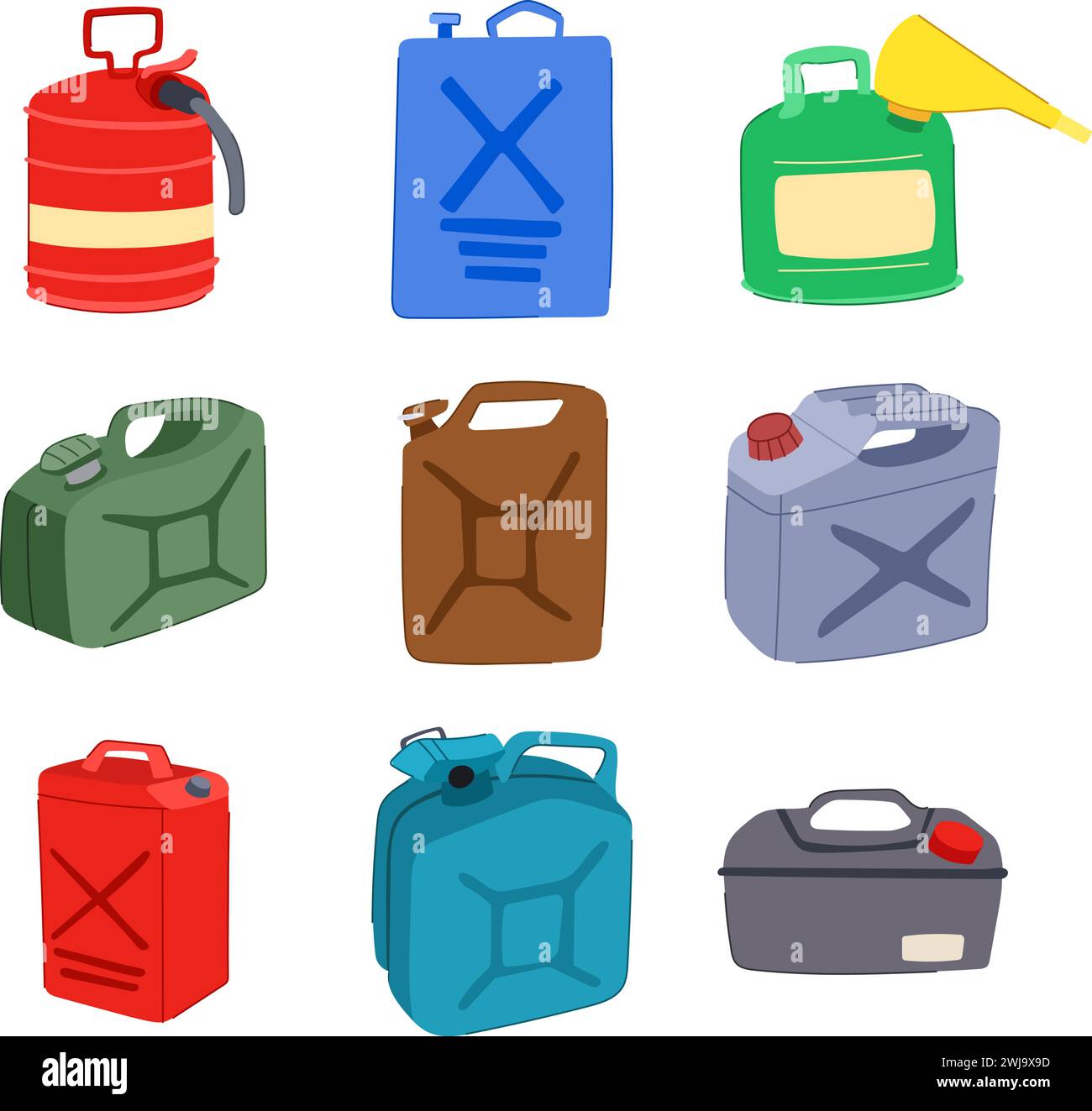 fuel can metal set cartoon vector illustration Stock Vector Image & Art ...