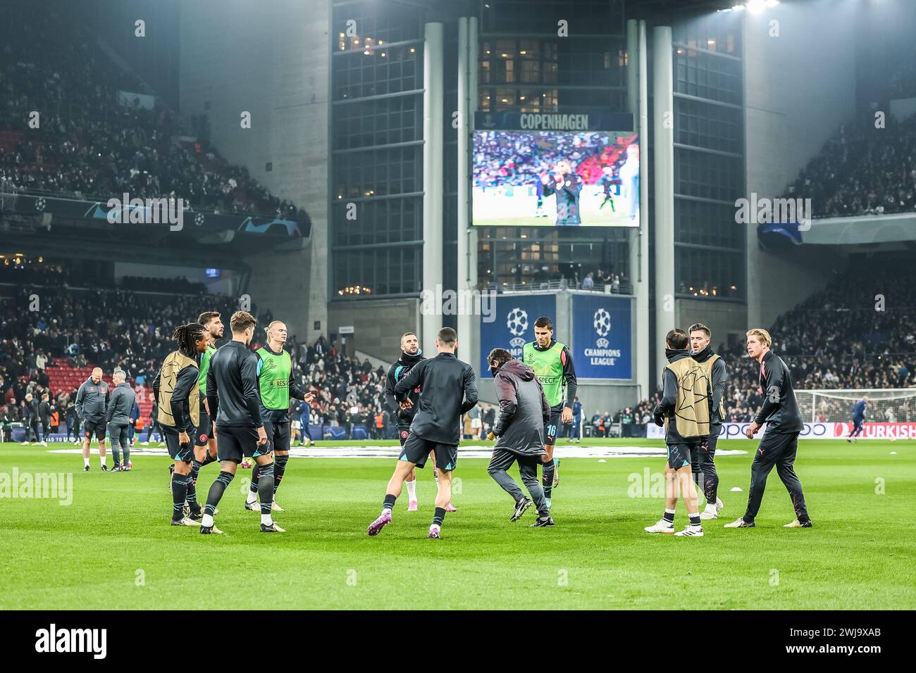 Copenhagen, Denmark. 13th, February 2024. The players of Manchester ...