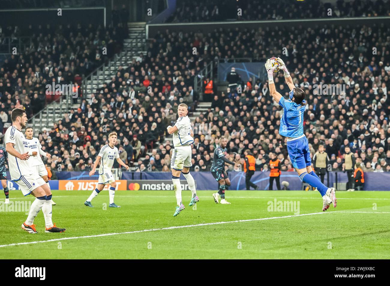 Copenhagen, Denmark. 13th Feb, 2024. Goalkeeper Kamil Grabara (1) of FC ...